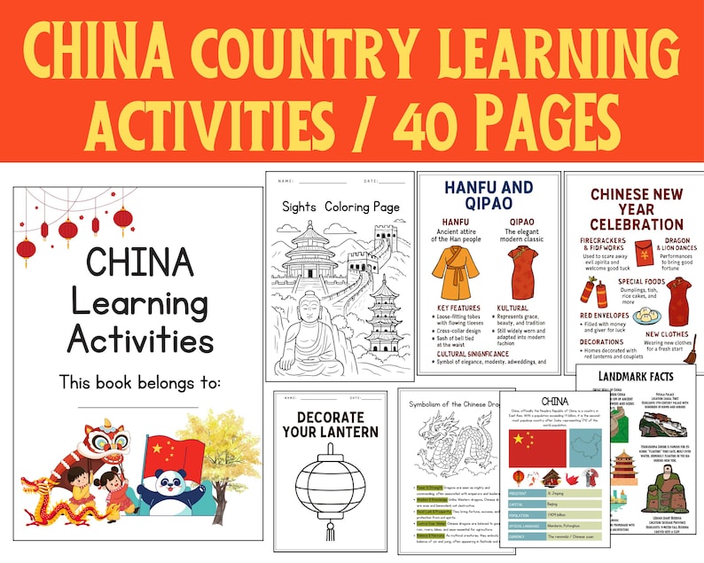 Explore China - Kids Printable Travel Book With Games, Chinese Food ...