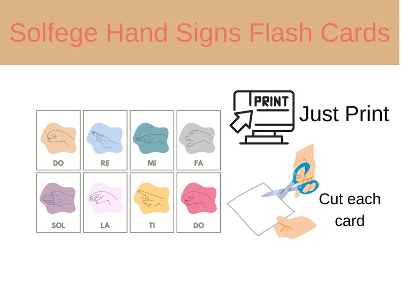 Solfege Flashcards, Solfege Hand Signs Printable Poster , Music Games ...