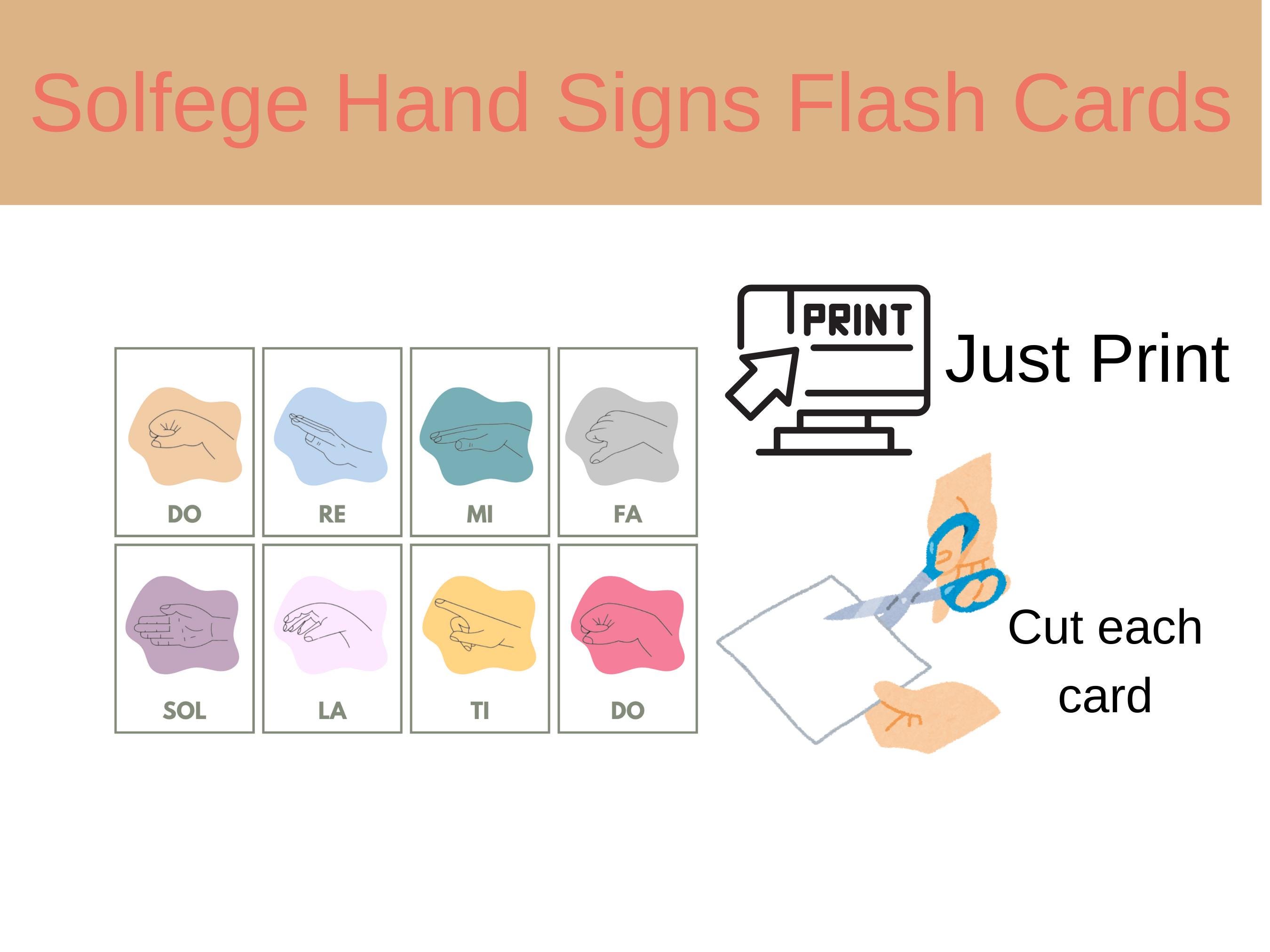 Solfege Flashcards, Solfege Hand Signs Printable Poster , Music Games ...