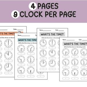 Printable Telling Time Worksheets for Kids, Clock Learning Activity for ...