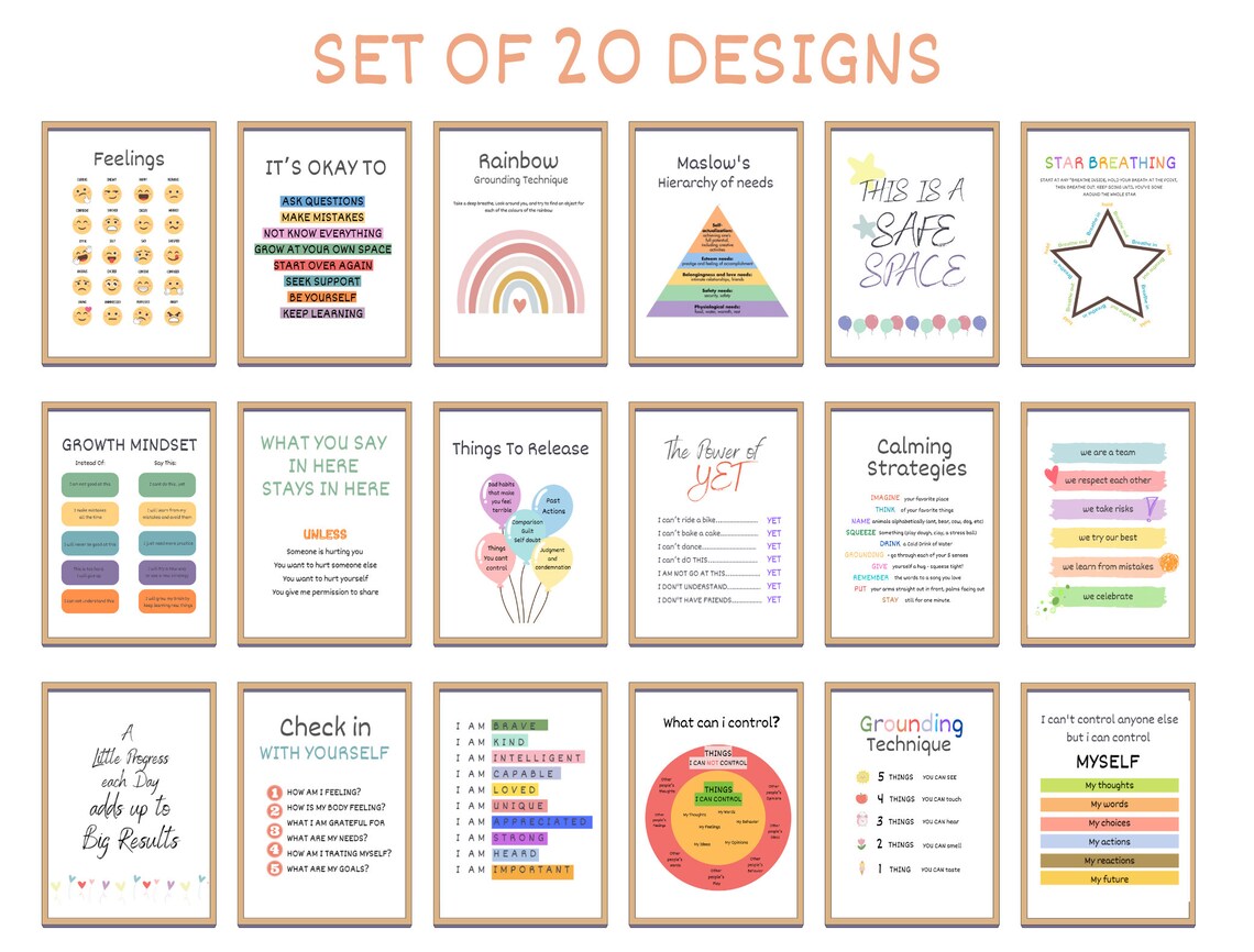 20 School Counseling Signs Posters Psychologist Office Decor - Etsy