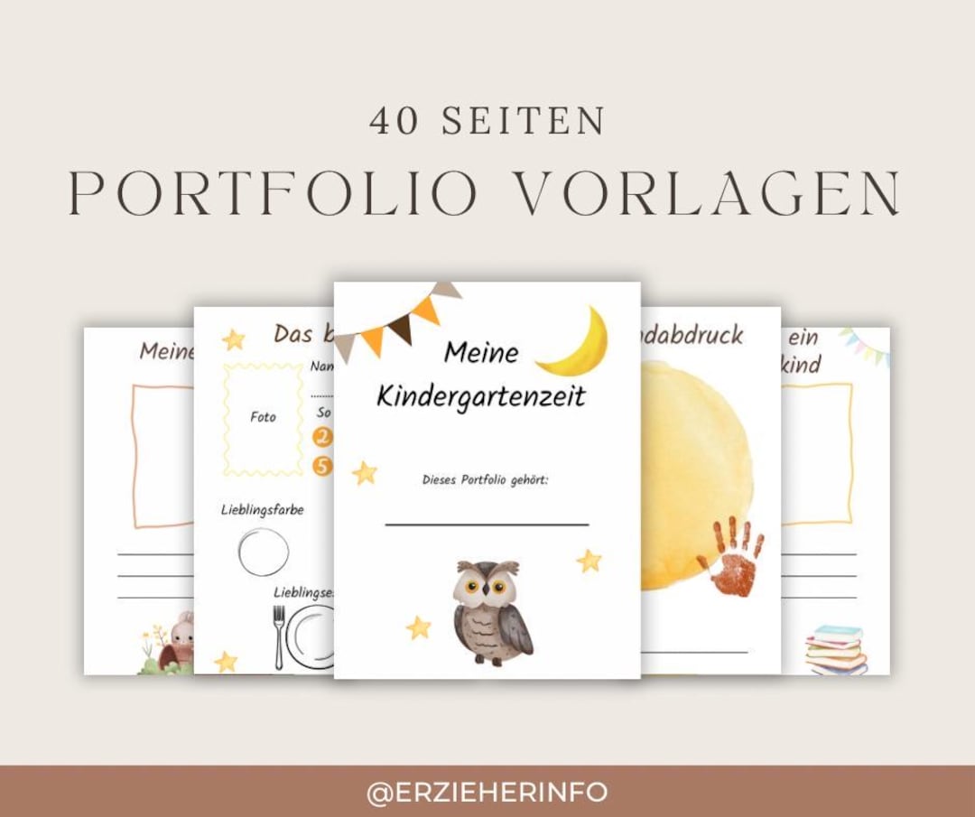 Portfolio Templates for Kindergarten - Etsy
