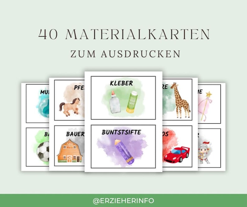 Material- Und Spielzeugkarten Für Kinder | Digitaler Download | Ordnung ...