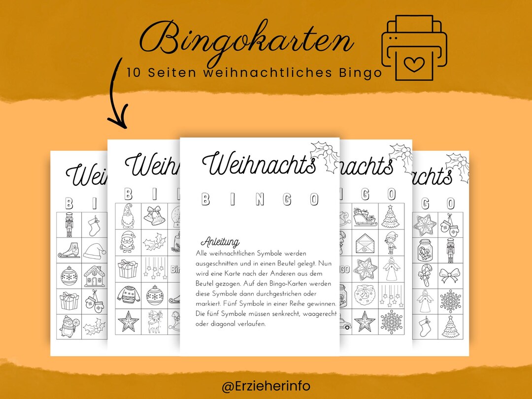 Christmas Bingo Black/white - Etsy