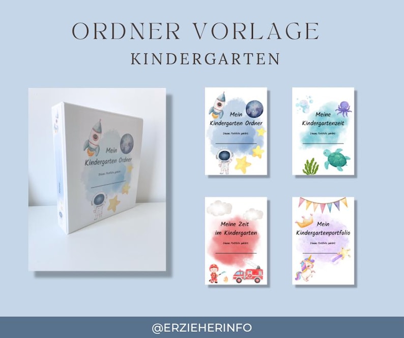 Kindergarten Ordner Vorlagen - Etsy
