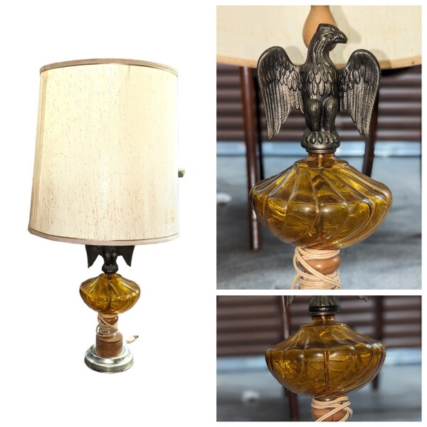 Amber Glass Lamp - Etsy