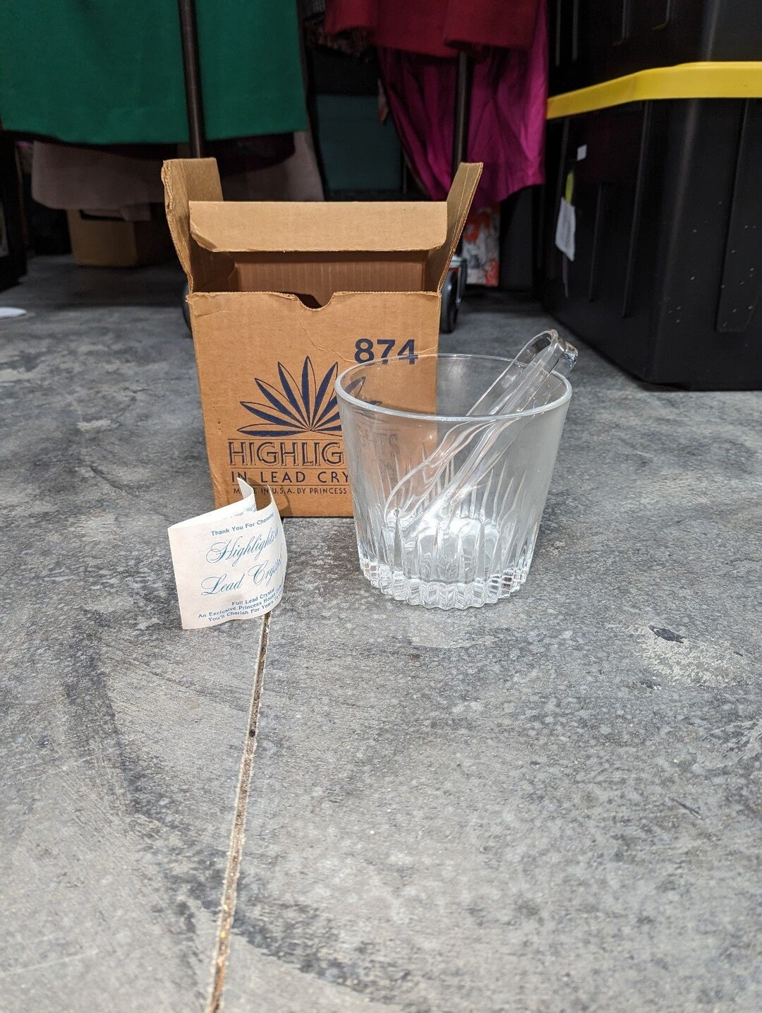 Highlights Lead Crystal Ice Bucket and Tongs by Princess House - Etsy