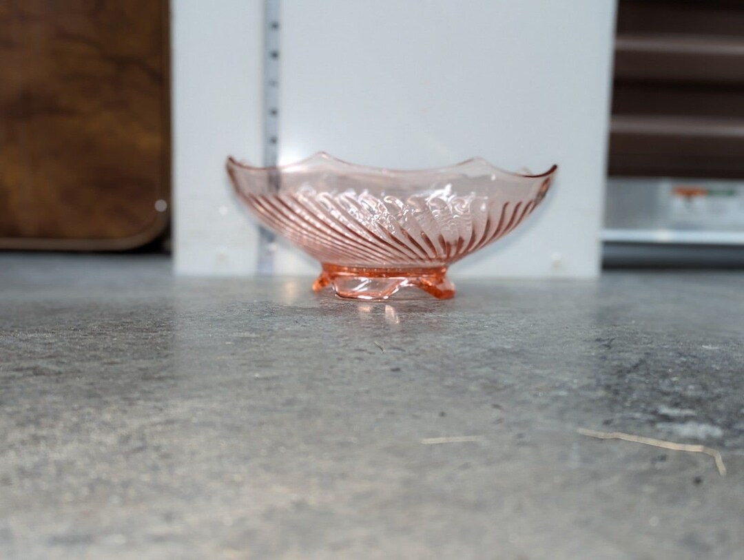 Vintage Imperial Twisted Optic Pink Footed Decorative Accent - Etsy