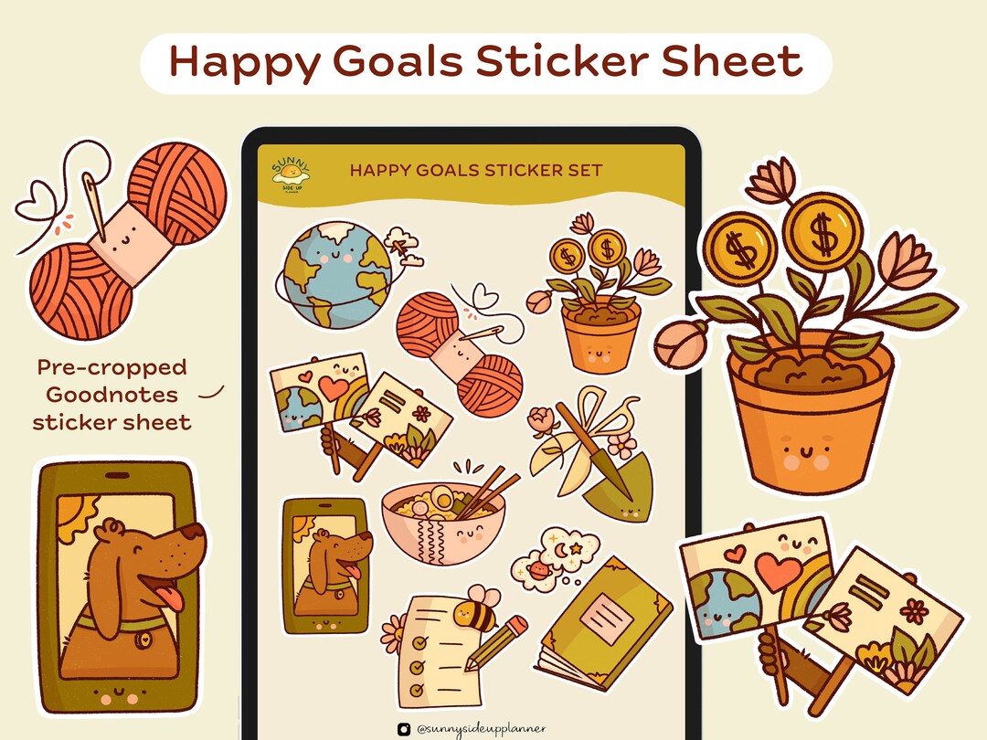Goal Tracker Stickers | Habit Tracker | Cute Stickers | New Year Goals ...