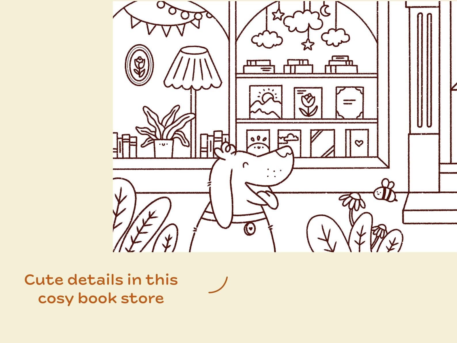 Cosy Book Store Colouring Page Digital Download Instant - Etsy