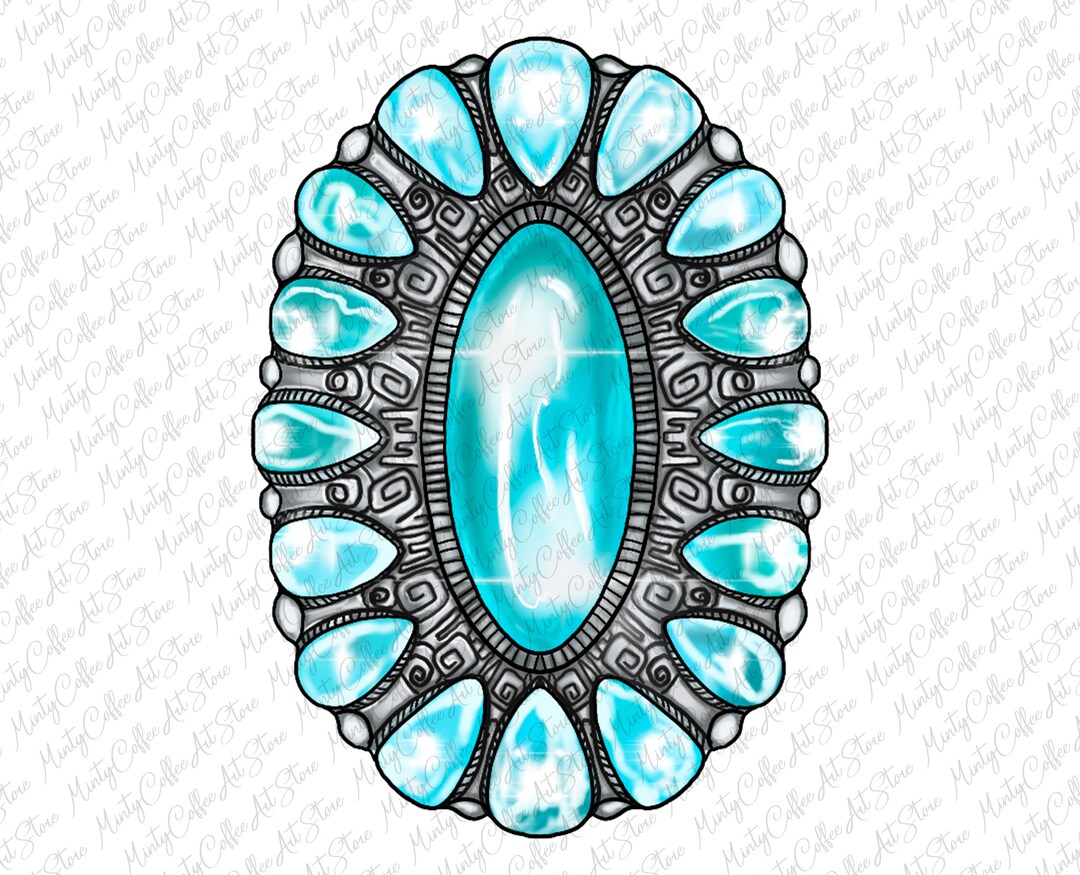 Turquoise Gemstone Png, Watercolor Png, Gemstone Png, Western Gemstone ...