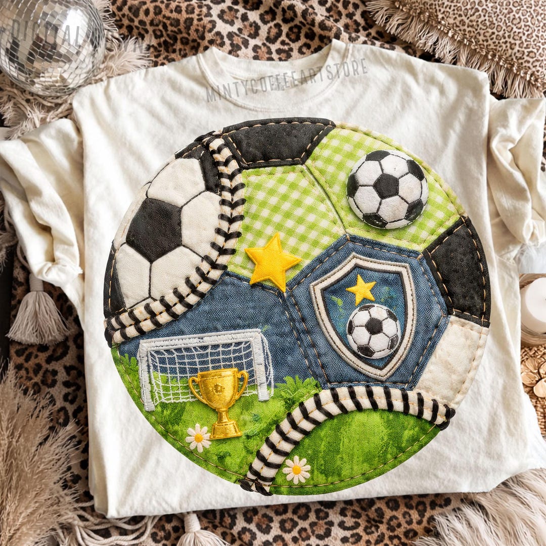Patchwork Soccer Png, Soccer Game Day Png, Coquette Soccer Png Shirt ...
