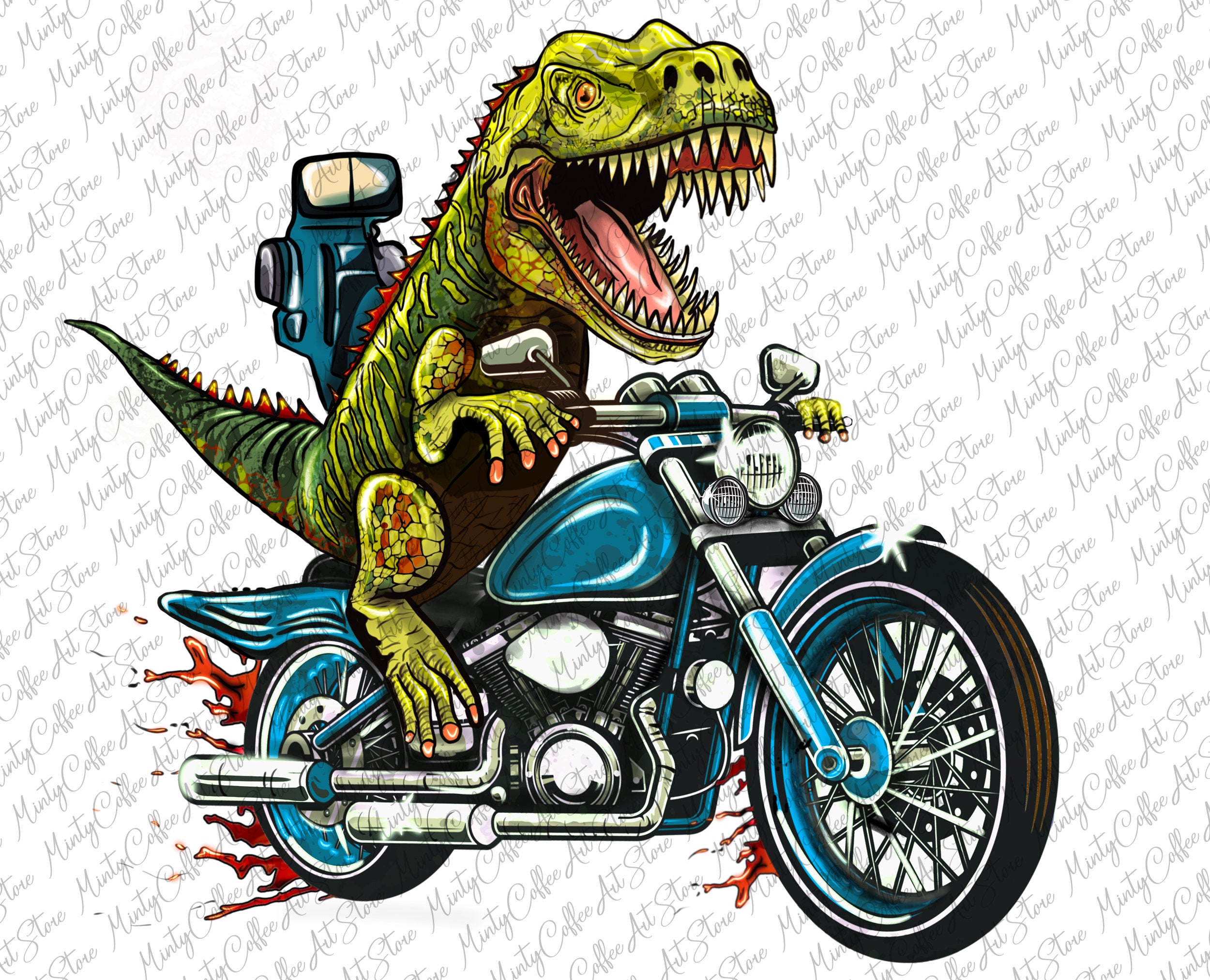 T-rex Dinosaur and Chopper Motorcycle Png, Motorcycle Png, Biker Png ...