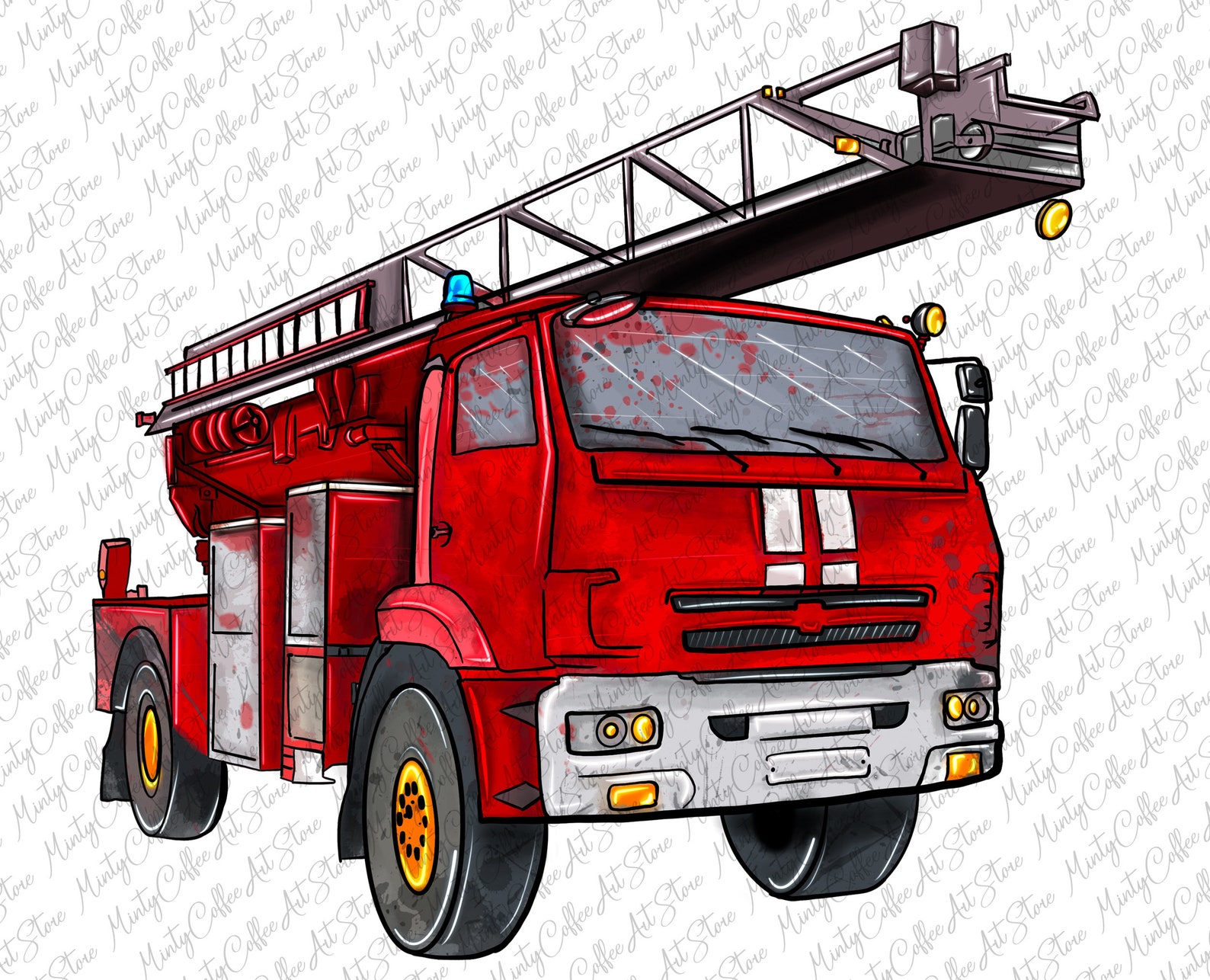 Fire Truck Png Firefighter Png Fireman Png Hand Drawn Fire - Etsy