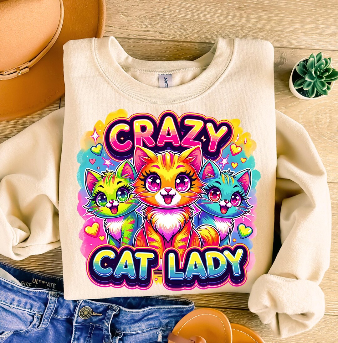 Crazy Cat Lady Png, Sublimation Design, Funny Cats Png, Kitten Png, Cat ...