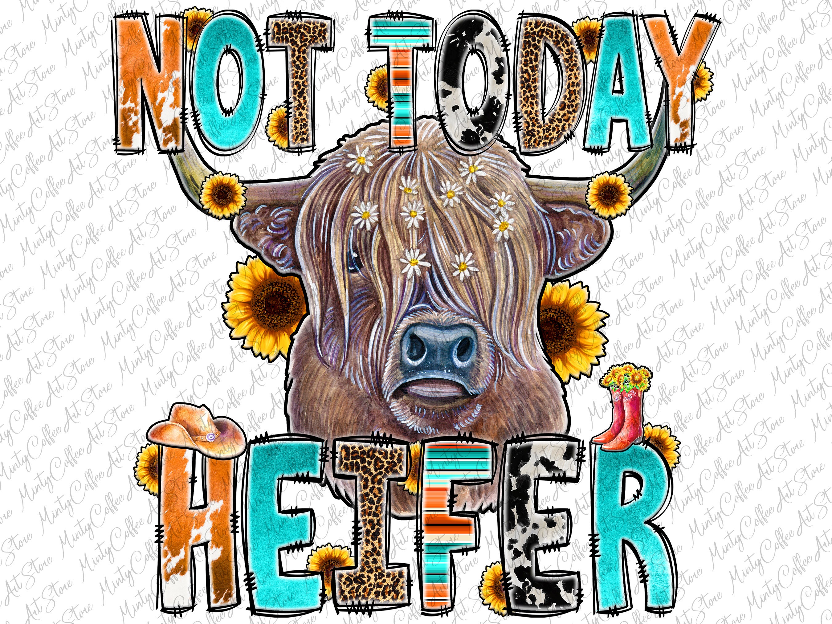 Not Today Heifer Png Cow Png Sarcastic Png Funny Heifer - Etsy