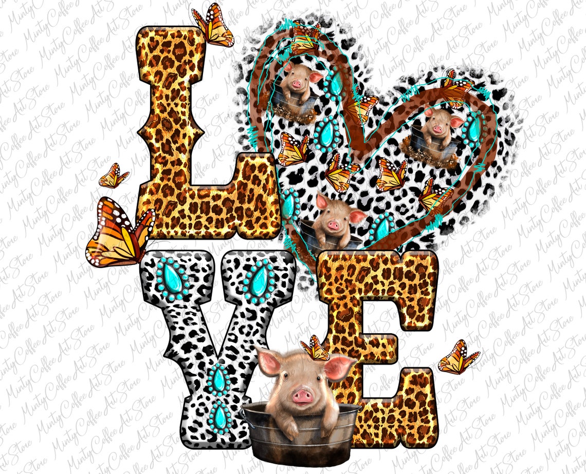 Love Pig Png Pig Clipart Handdrawn Pig Png Watercolor Pig - Etsy
