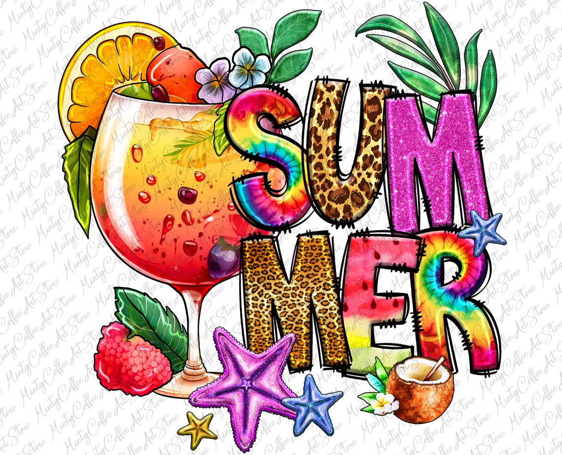 Summer Png Summer Sublimation Summer Cocktails Png Tie Dye - Etsy