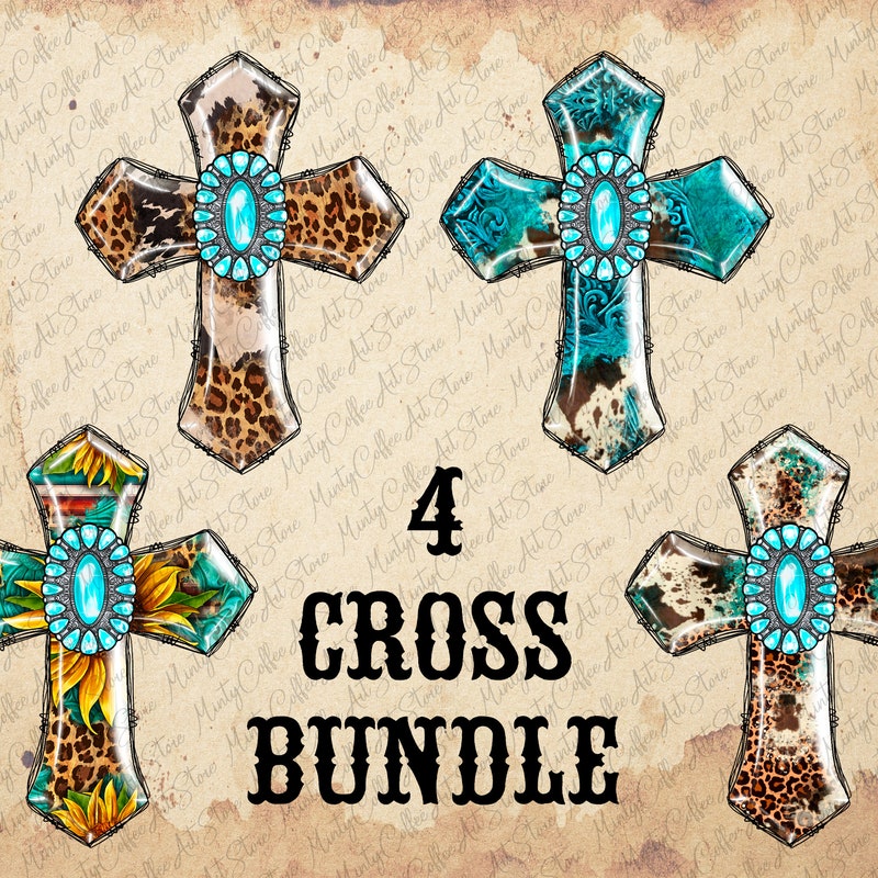 Western Crosses Clipart - Etsy