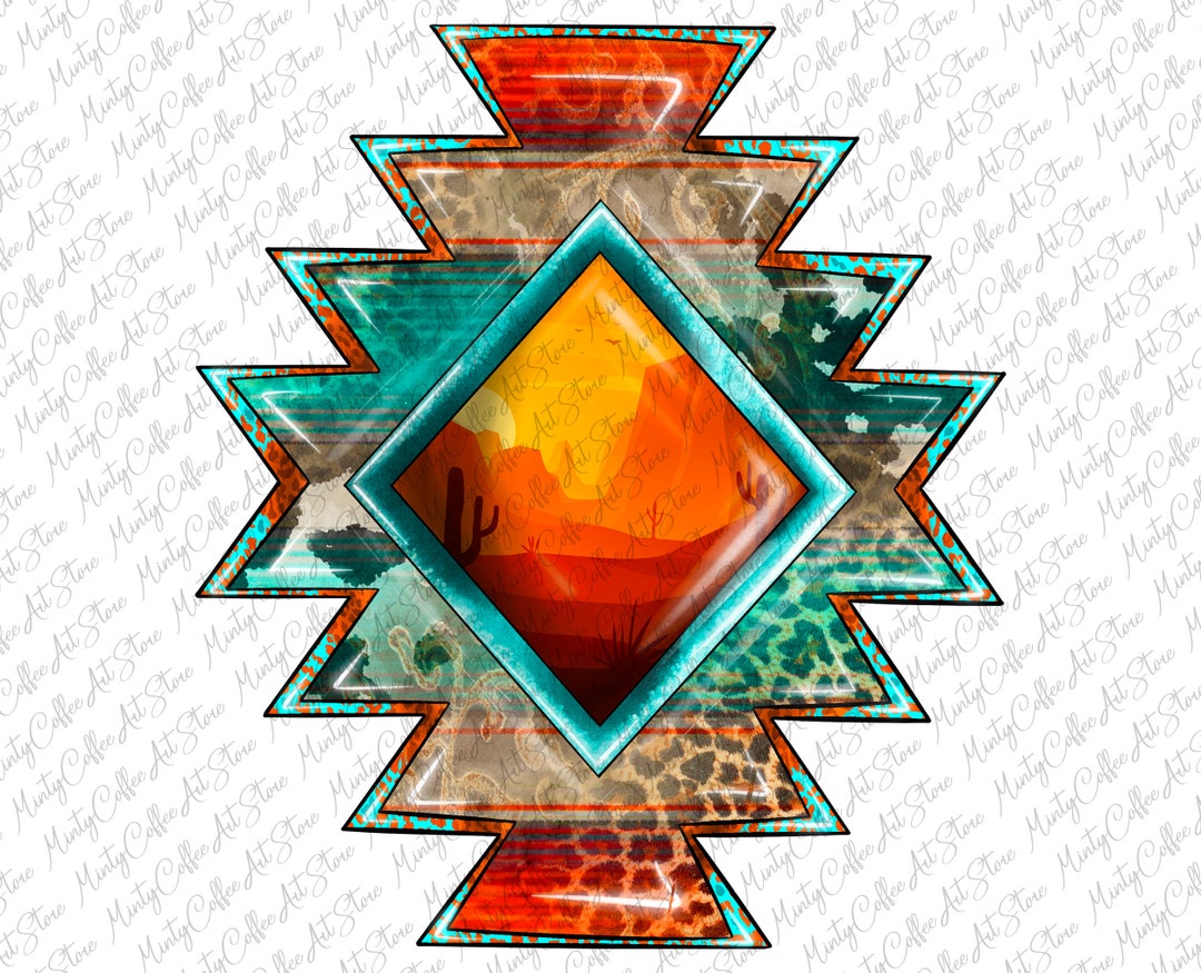 Western Png, Aztec Png, Leopard Serape Sunset Png, Leopard Png, Sunset ...