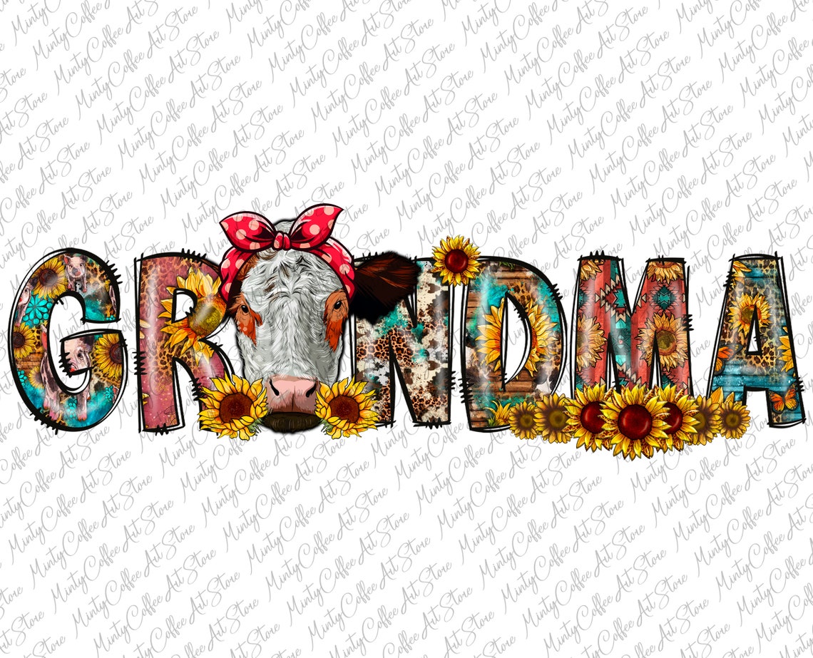Grandma Png Sublimation Western Png Cow Grandma Png - Etsy