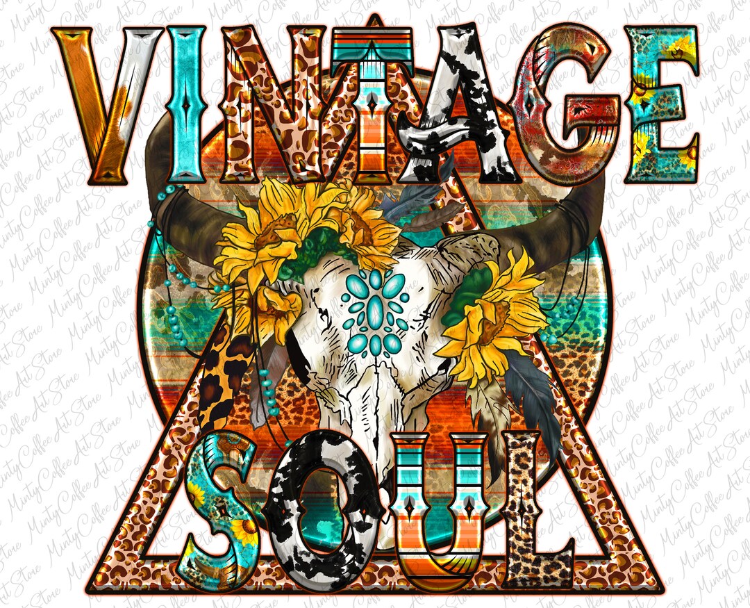 Vintage Soul Bull Skul Png, Bull Skull Png, Floral Bull Skull Png ...