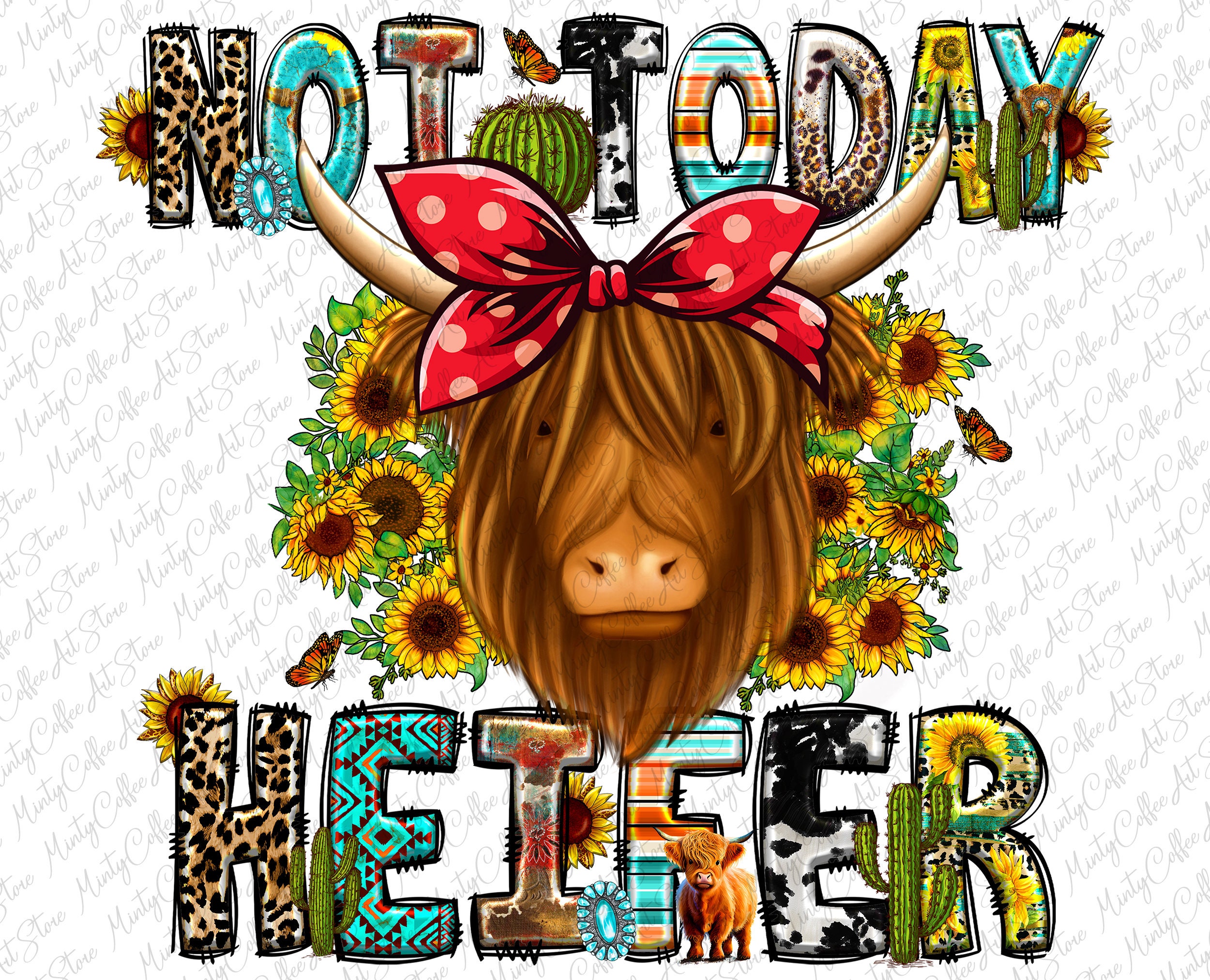 Not Today Heifer Png Cow Png Sarcastic Png Funny Heifer - Etsy