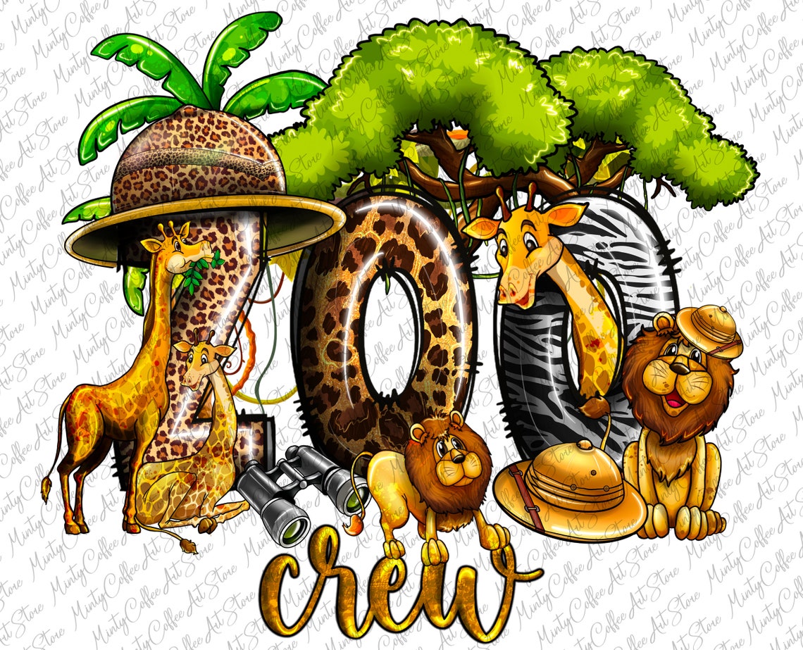 Zoo Crew Png Sublimation Kids Zoo Png Giraffe Animal Png - Etsy