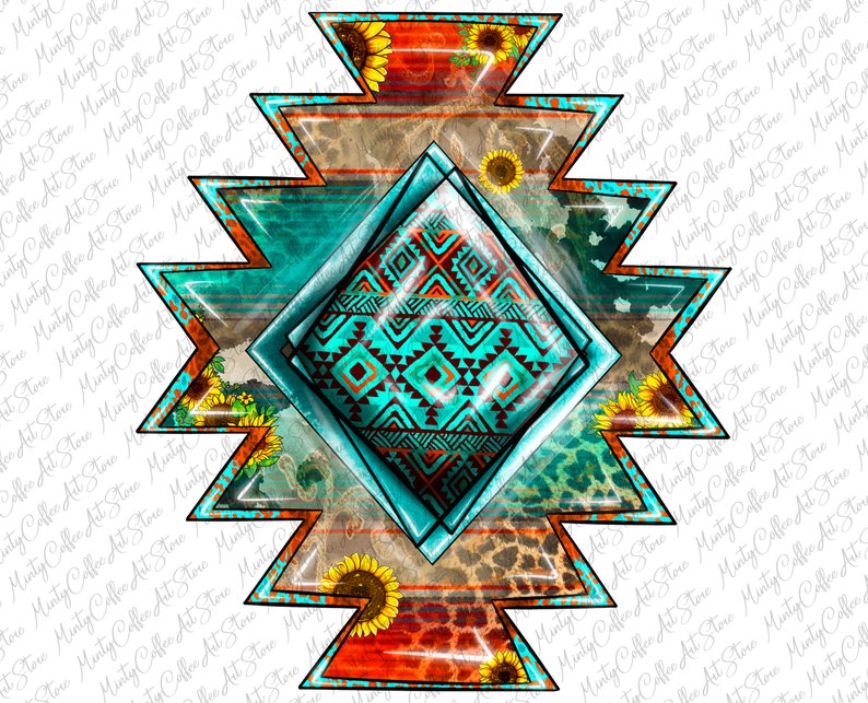 Western Png Aztec Png Leopard Aztec Png Turquoise Aztec - Etsy