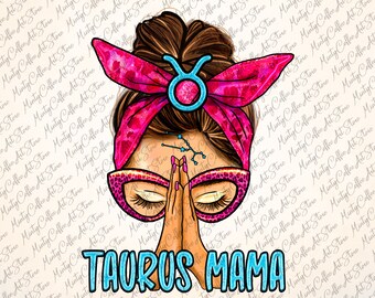 Afro Messy Bun Taurus Queen Png Sublimation Design, Black Woman Taurus ...