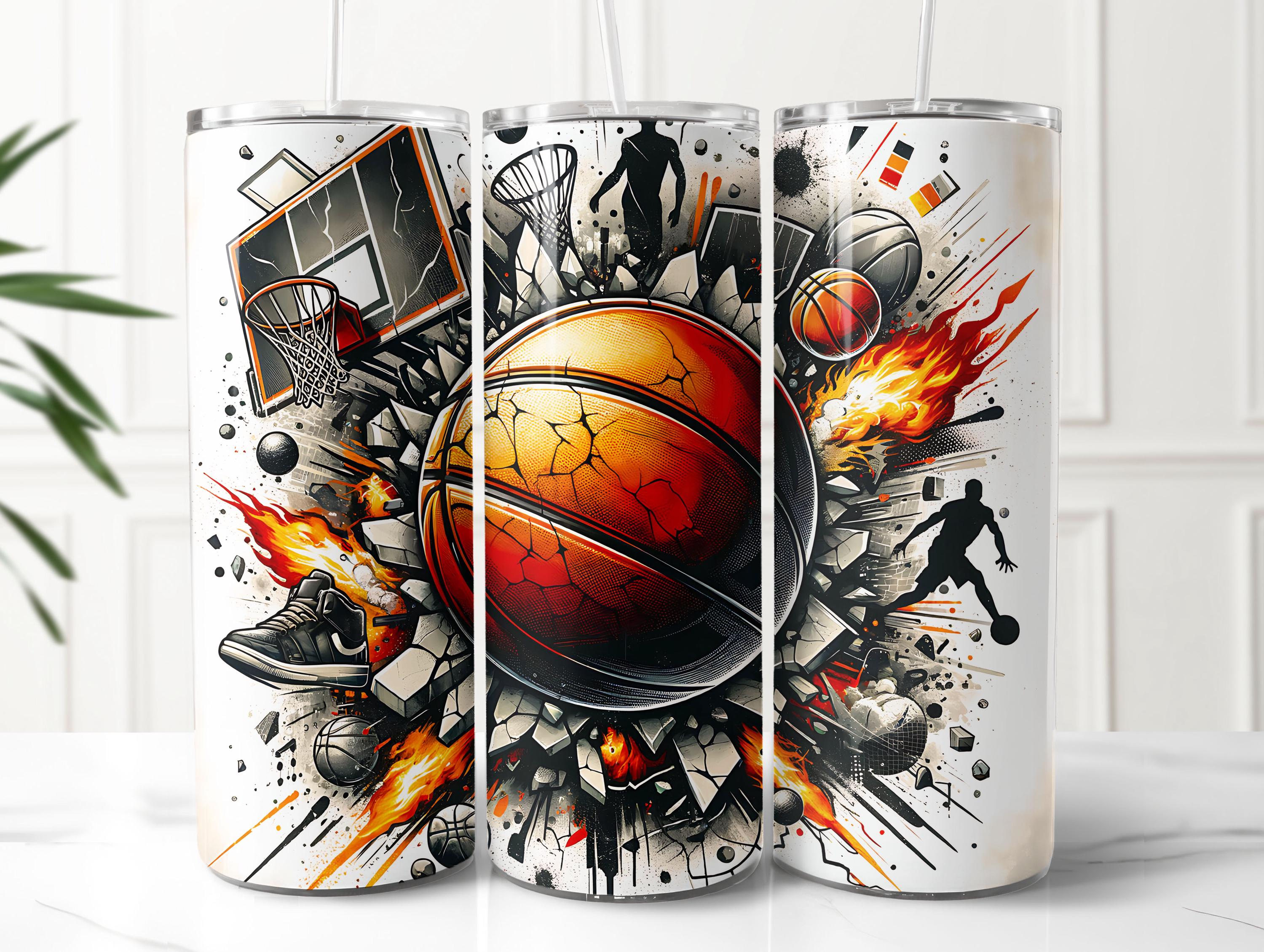 3D Basketball Tumbler Wrap, Seamless 20oz Skinny Tumbler Design (PNG ...
