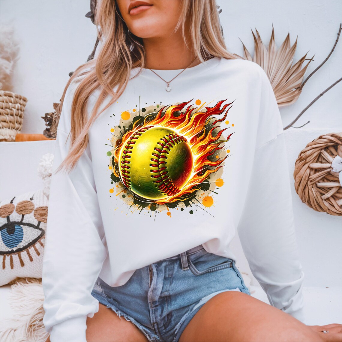 Flaming Softball Ball PNG, Sublimation Design (digital Download) - Etsy