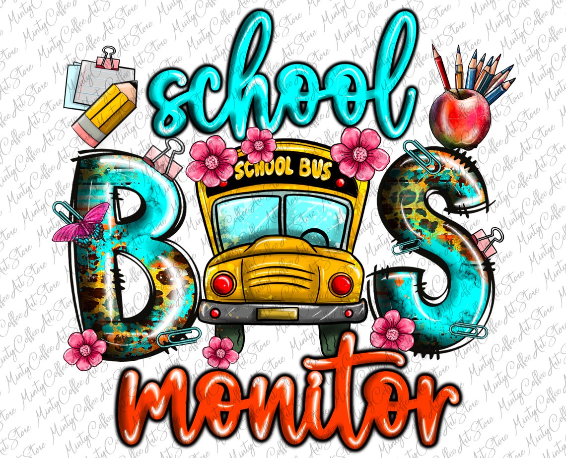 School Bus Monitor Png Sublimation Back to School Png School - Etsy