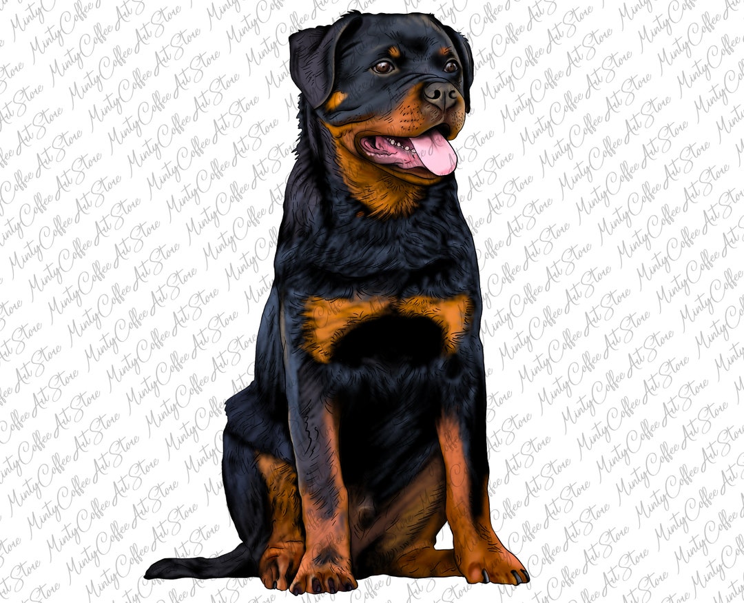 Rottweiler Png Sublimation, Rottweiler Png, Rottweiler Dog Png, Hand ...