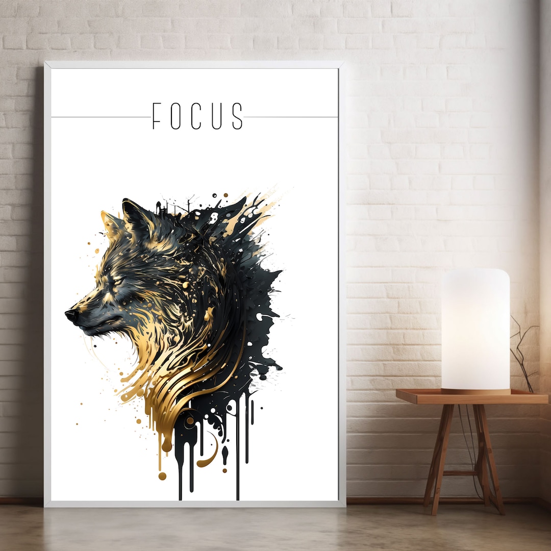 Wall Art Motivational Lion Face Image Print on Canvas With Discipline ...