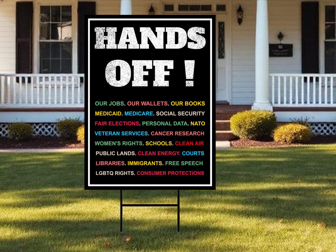 Hands off Protest Yard Sign - Resist Hate Lawn Sign, Anti-trump Sign ...