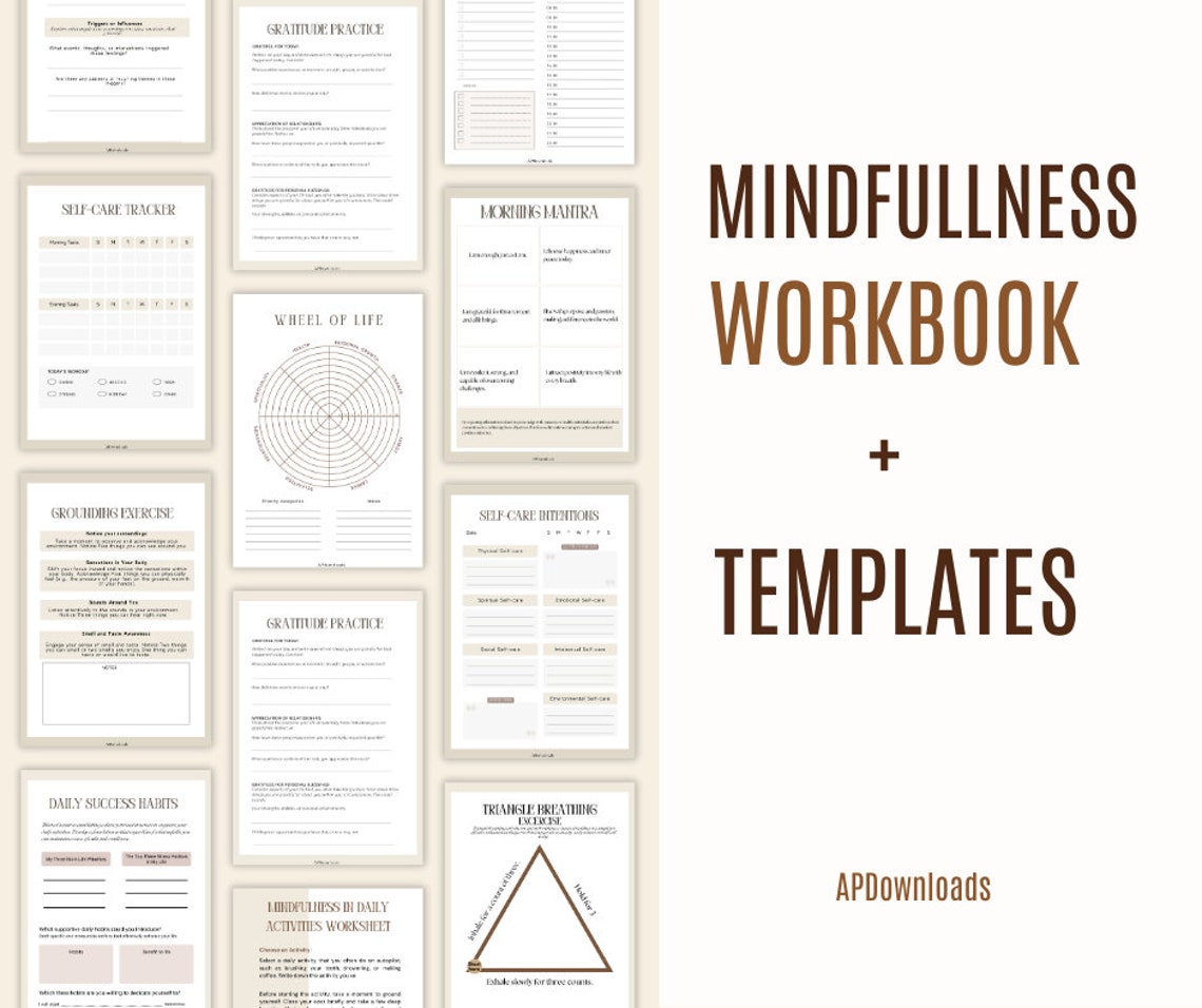 Mindfulness Welbeing Workbook Printable Digital Download Including ...