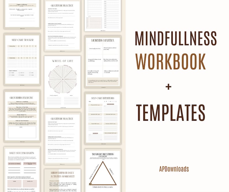 Mindfulness Welbeing Workbook Printable Digital Download Including ...