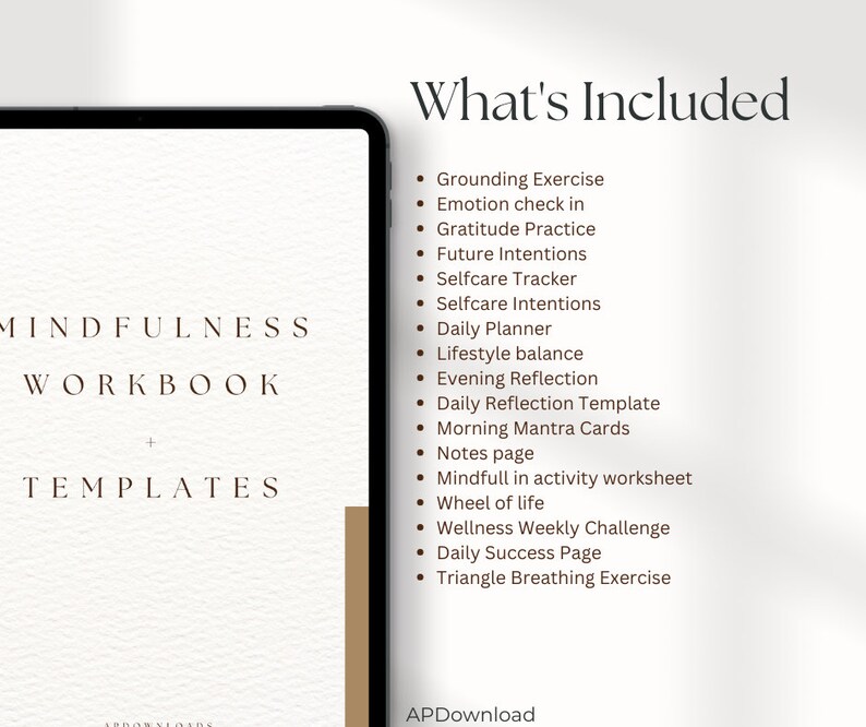 Mindfulness Welbeing Workbook Printable Digital Download Including ...