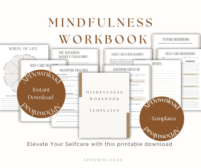 Mindfulness Welbeing Workbook Printable Digital Download Including ...