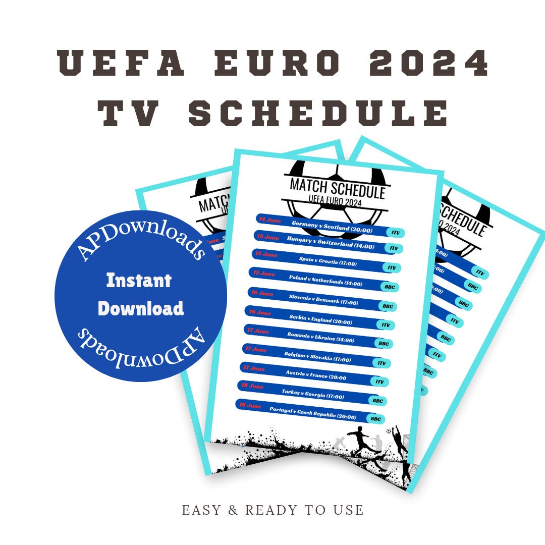 UEFA Euro 2024 First Round Schedule Printable Digital Download Keep ...
