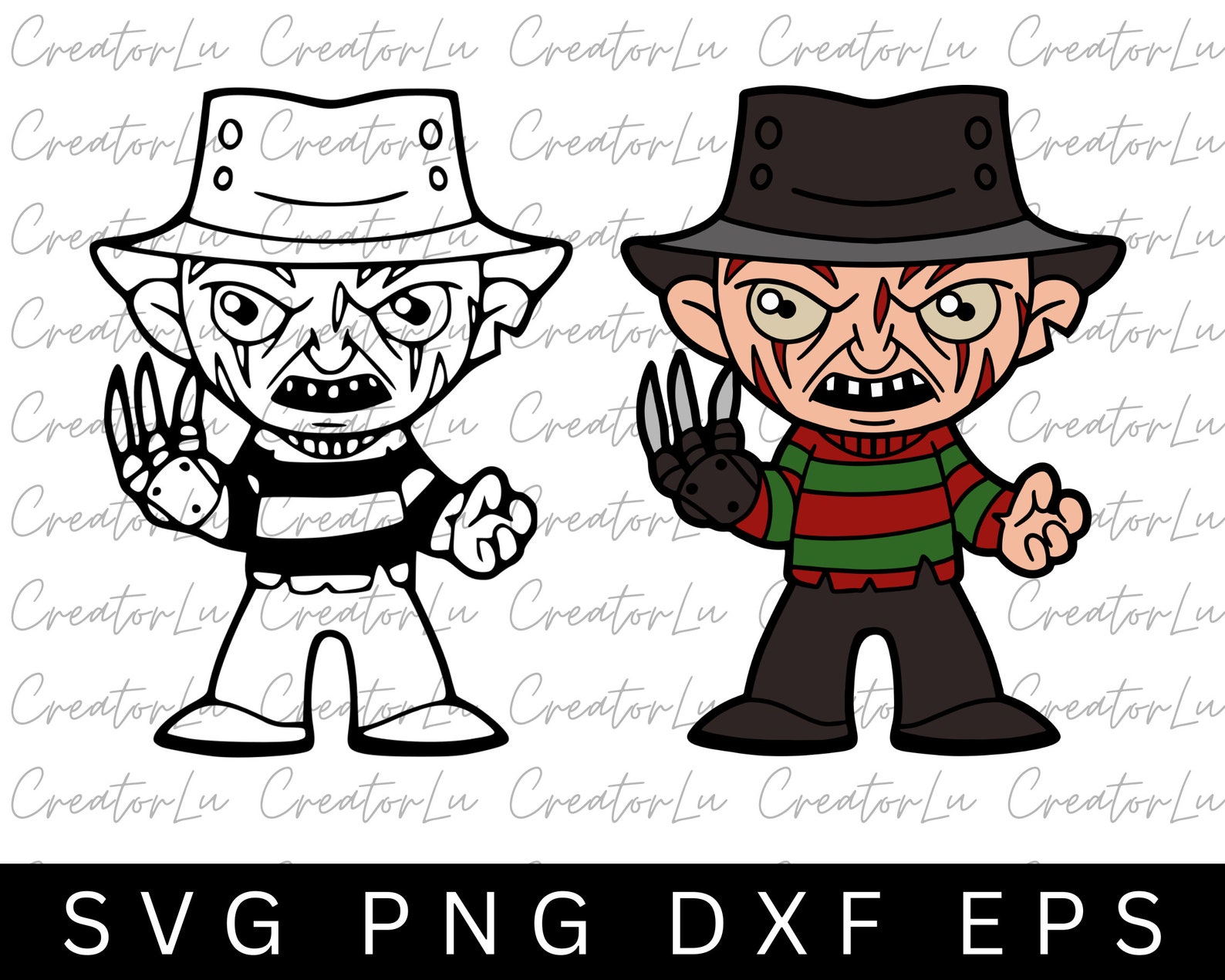 Halloween Cartoon Characters Bundle Serial Killers Outline - Etsy