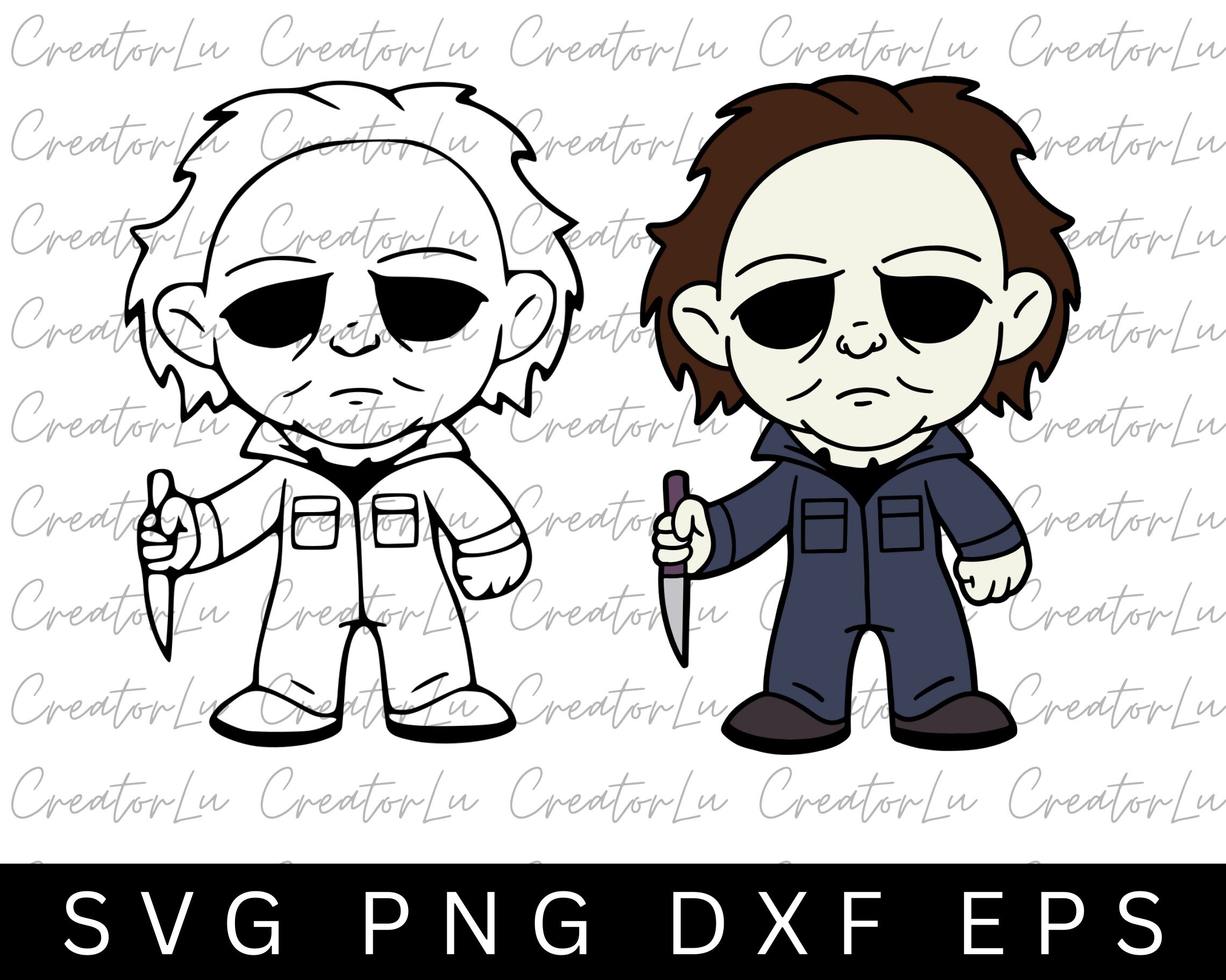 Halloween Cartoon Characters Bundle Serial Killers Outline - Etsy