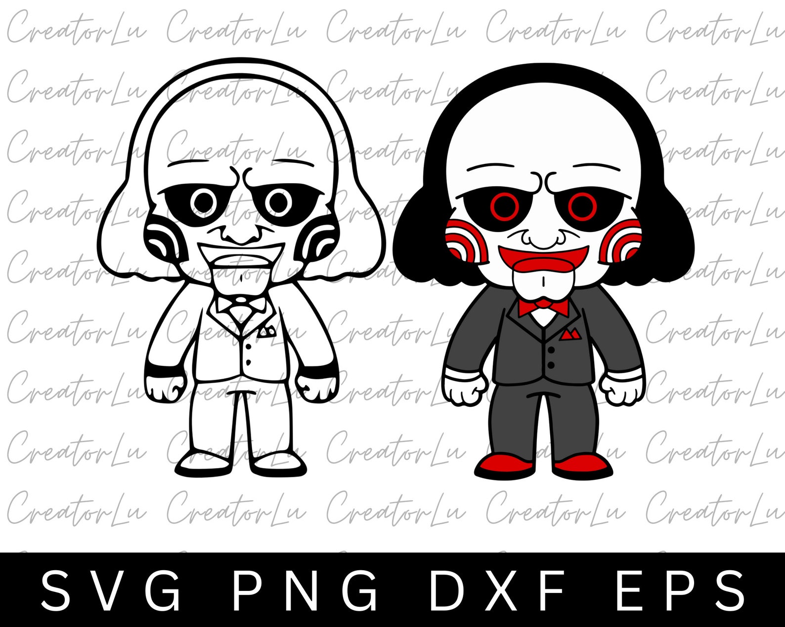 Halloween Cartoon Characters Bundle Serial Killers Outline - Etsy