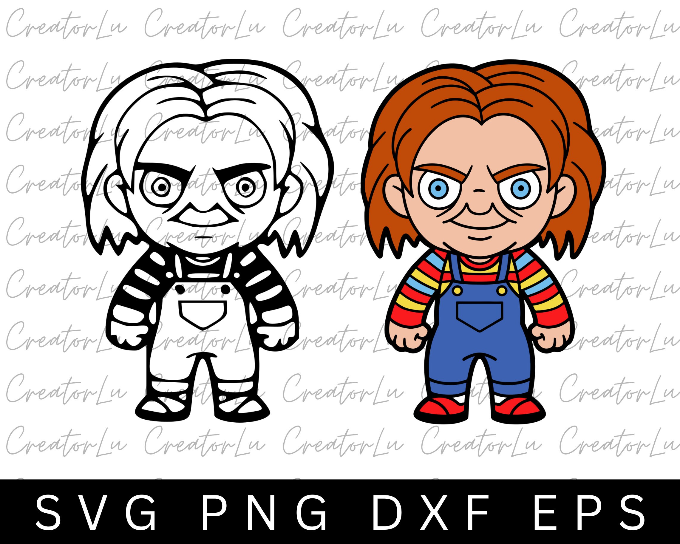 Halloween Cartoon Characters Bundle Serial Killers Outline - Etsy