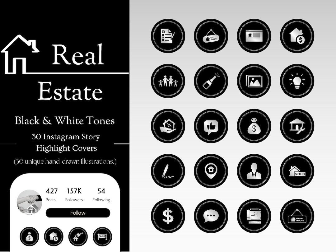 Instagram Real Estate Highlight Covers, Social Media Highlights ...