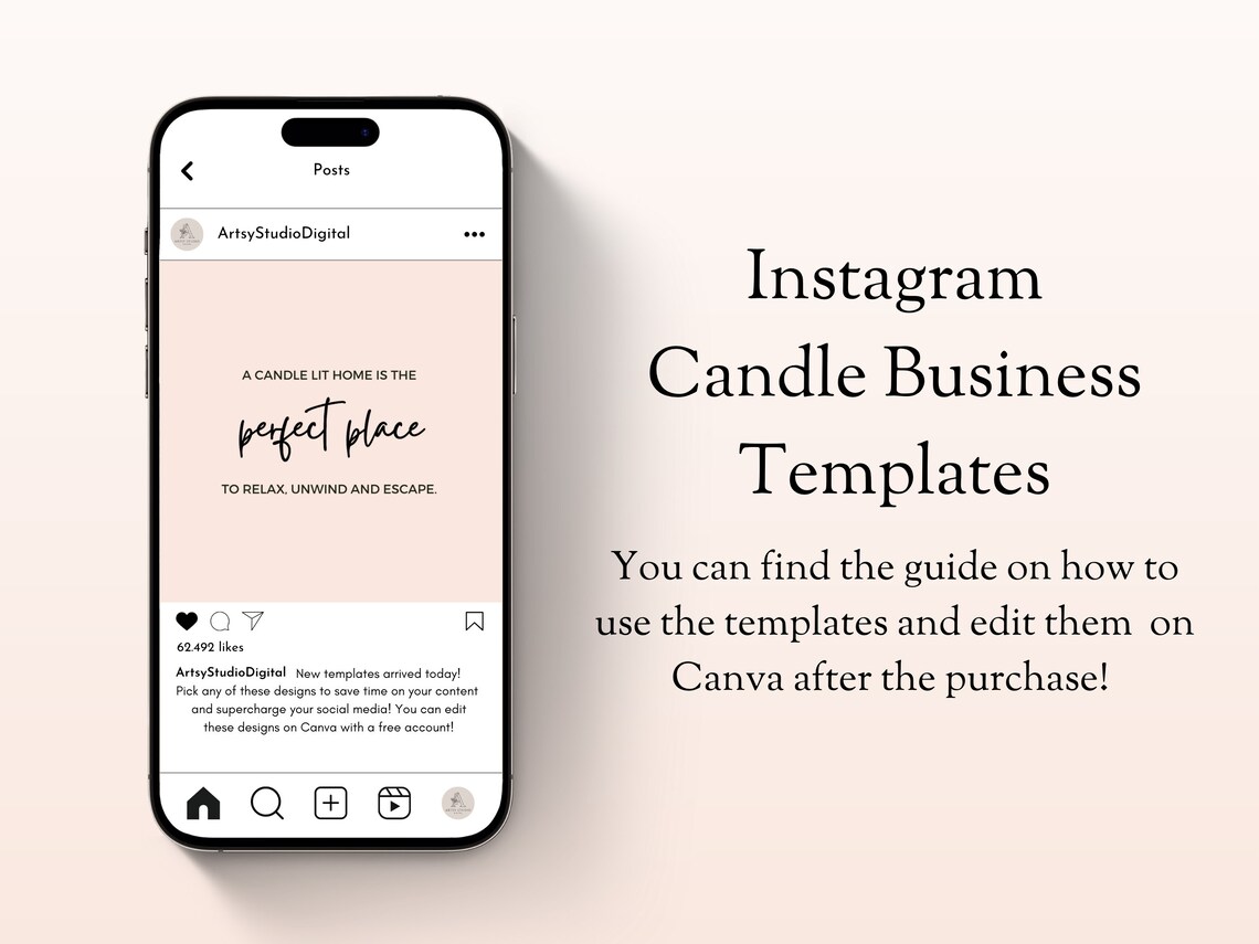 Candle Instagram Post Template | Social Media Bundle Candle Businesses ...