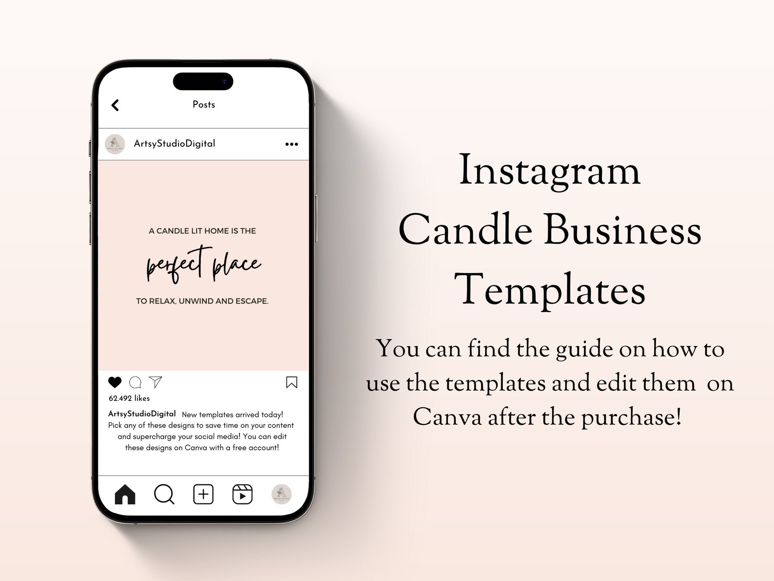 Candle Instagram Post Template | Social Media Bundle Candle Businesses ...