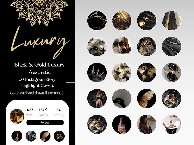 Instagram Highlight Covers, Luxury Highlights for Instagram, Rich ...