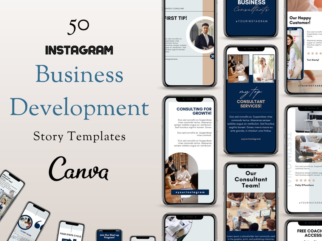 Business Development Instagram Posts for Canva, Corporate Templates ...